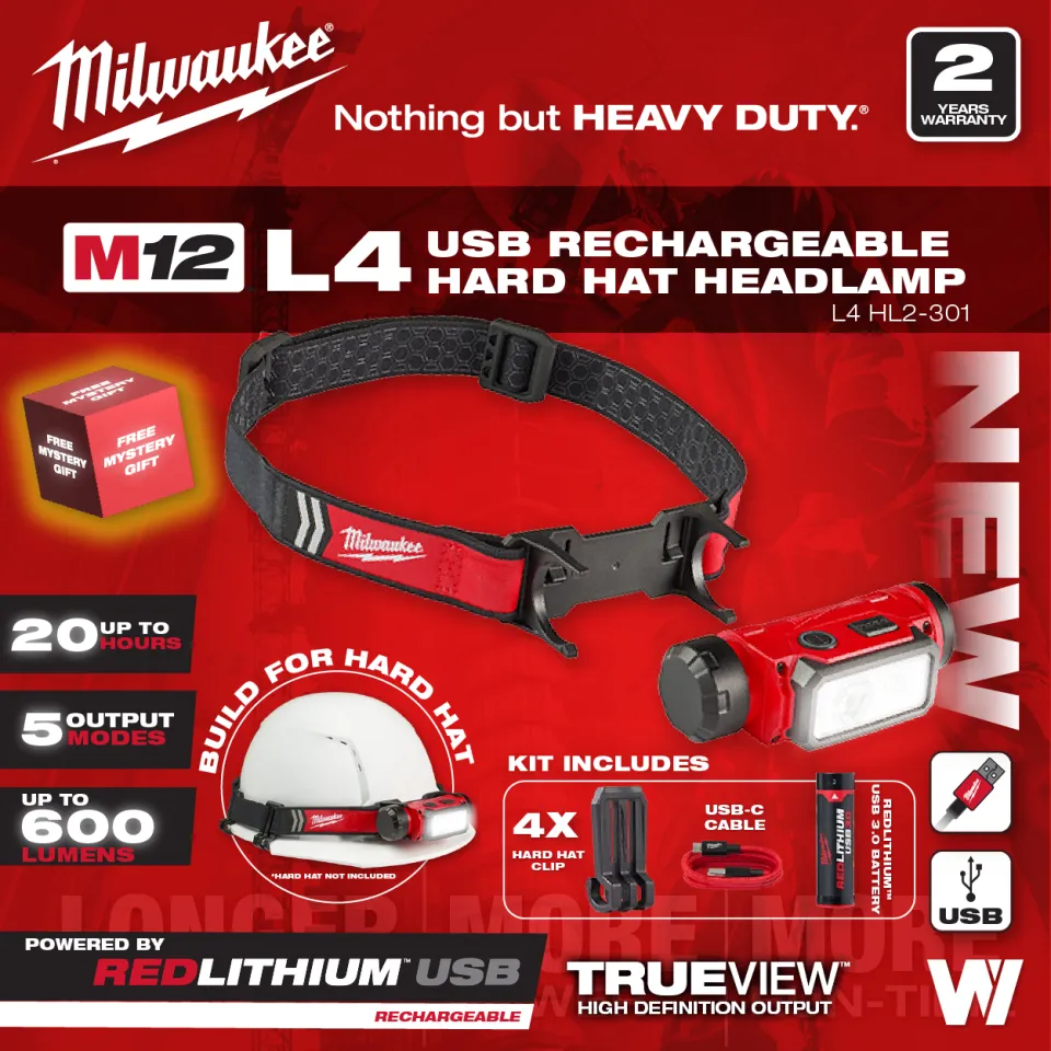 Milwaukee Rechargeable Hard Hat Light | Shelly Lighting