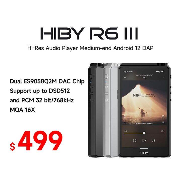 【HOT NEW】 HiBy R6 Gen III / 3 Portable Music Player USB DAC WIFI MQA ...
