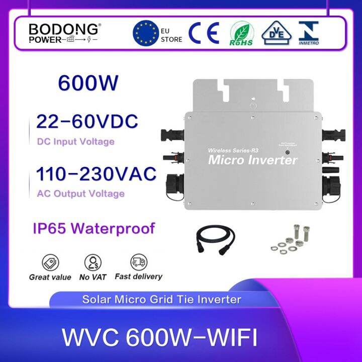 Micro Inverter WVC 600W Solar Panel Voltage 22-60VDC Grid Tie Inverter Recommend Use Panels 2 ...