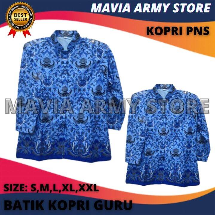 Baju kemeja batik kopri wanita seragam PNS guru CPNS kantor upacara ...