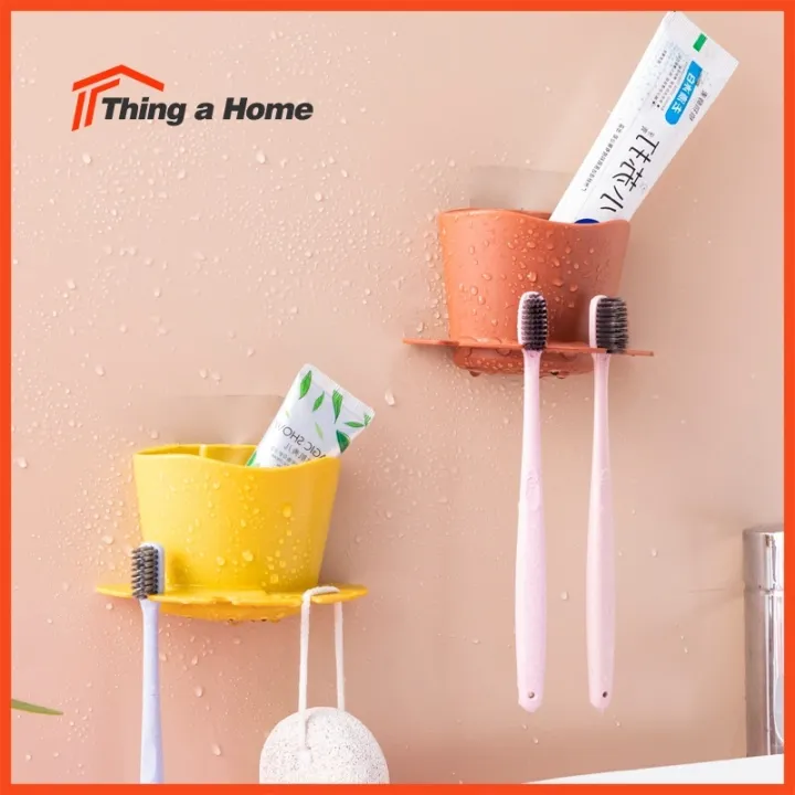Thing a Home ที่วางแปรงสีฟัน ที่ใส่แปรงฟัน เก็บยาสีฟัน แบบติดผนัง ...