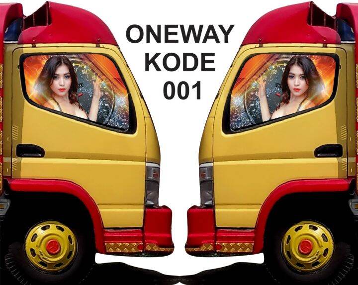 stiker mobil truk / Stiker Decal Truk kaca samping gambar oneway ...