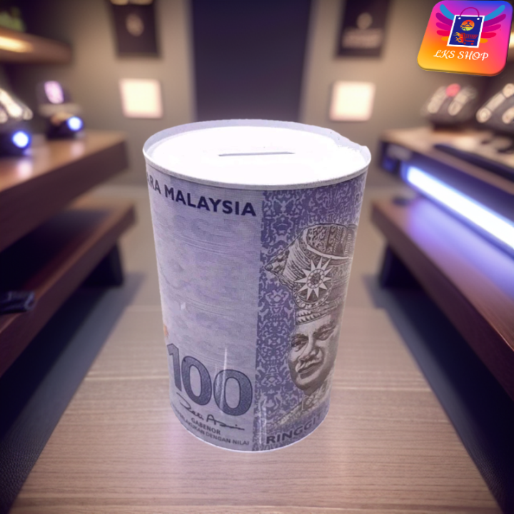 1xCoin Box Ringgit Saving RM 100 Tin Kids Adult Saving Metal Coin Bank ...