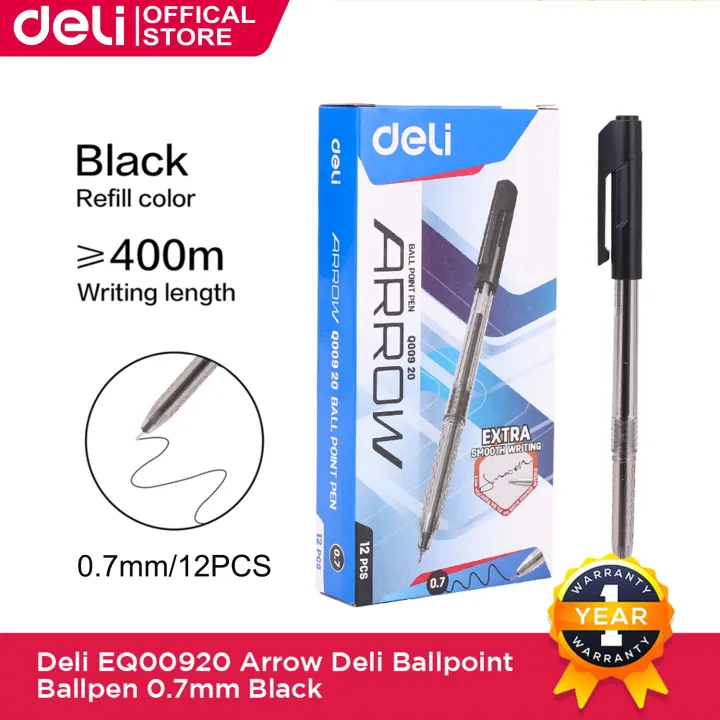 Deli Arrow Ballpoint Ballpen 0.7mm 12pcs EQ00920 | Lazada PH