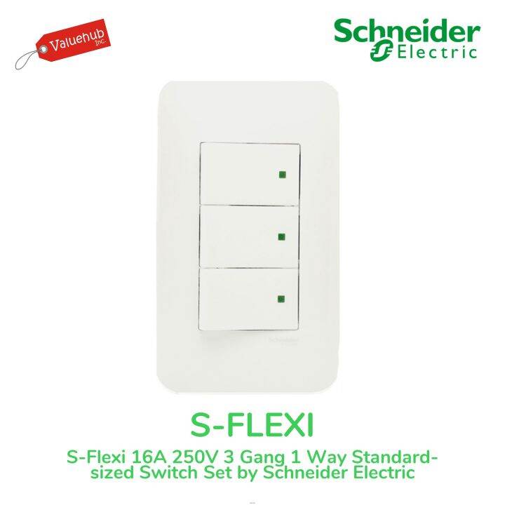 CA-FS1W3GS-SA-G20 S-Flexi 16A 250V 3 Gang 1 Way Standard-sized Switch ...