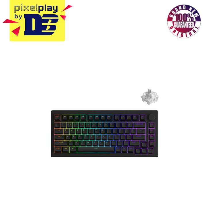 AKKO 5075S Shine-Through RGB Hot-Swappable Mechanical Keyboard Black ...