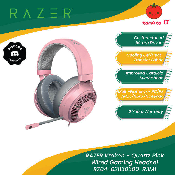 Razer Kraken Wired Gaming Headset - Quartz Pink - RZ04-02830300-R3M1 ...