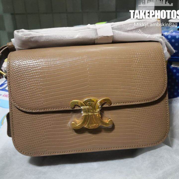 กระเป๋าหนังวัวแท้ปั๊มลาย Lizard : CL teen bag Lizard | Lazada.co.th