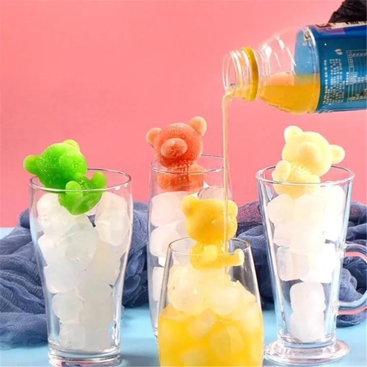 Creative Silicone Bear Mold Stereo Teddy Coffee Milk Tea Ice Cube Mold ...