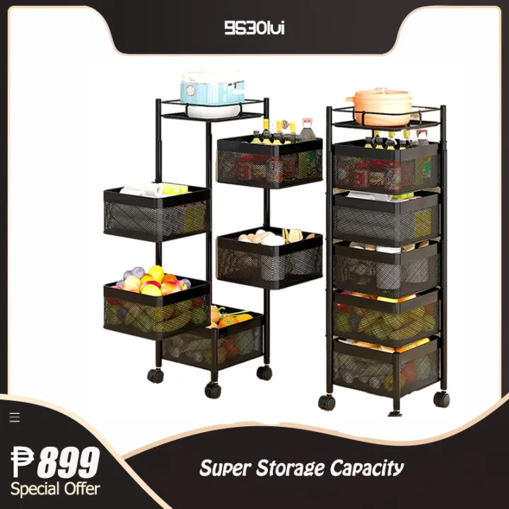 Kitchen vegetable rotating rack living room storage corner rack shelf ...