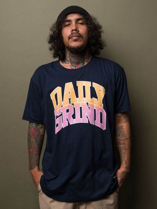 DAILY GRIND VARSITY TSHIRT NAVY BLUE | Lazada PH