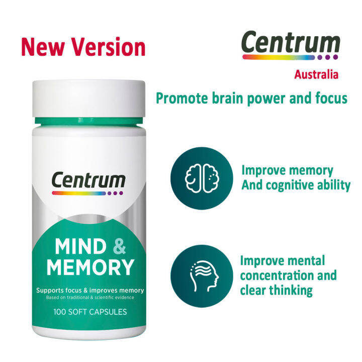 Centrum Mind & Memory Supports focus and improves memory(100&50 Tablet ...