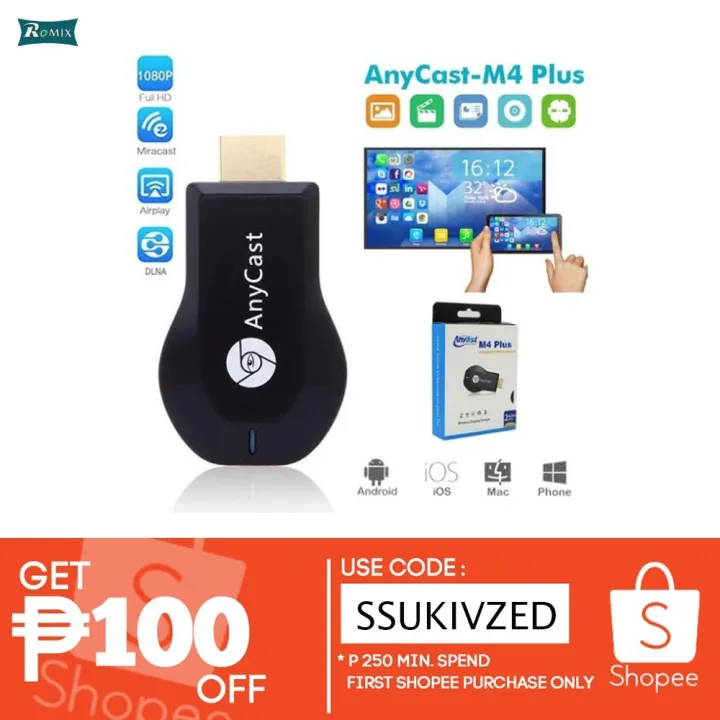 Original AnyCast HD 1080P M4 Plus WIFI HDMI Dongle Receiver | Lazada PH