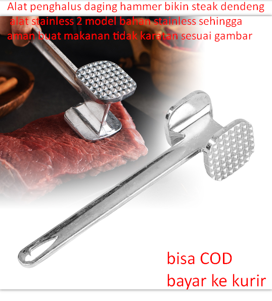 Alat penghalus daging hammer bikin steak dendeng alat stainless 2 model ...