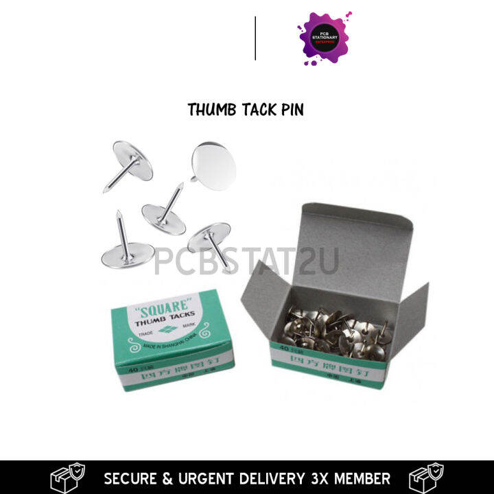 Thumb Tack Pin 40pc - (1's) Paku Tekan Clip Metal Tack Steel | Lazada