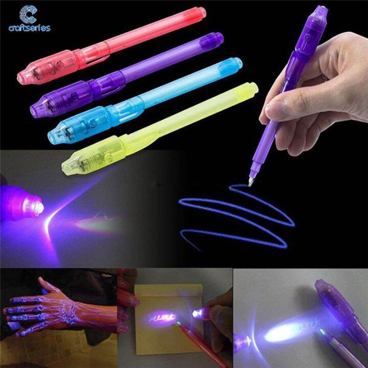 Invisible Ink Pen Spy Pen Built with UV Light LED Blacklight Magic ...