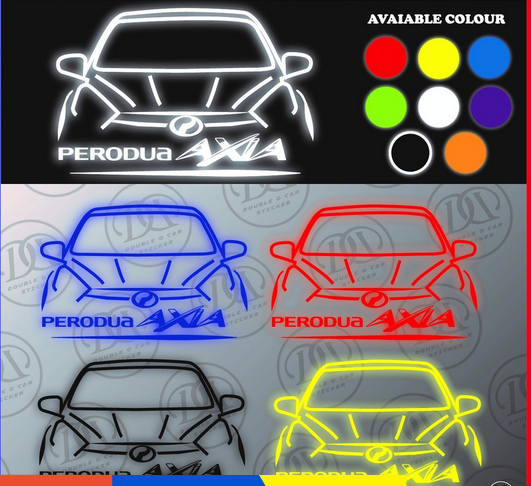 PERODUA AXIA SECOND GENERATION SHAPE HIGH GRADE Sticker | Lazada