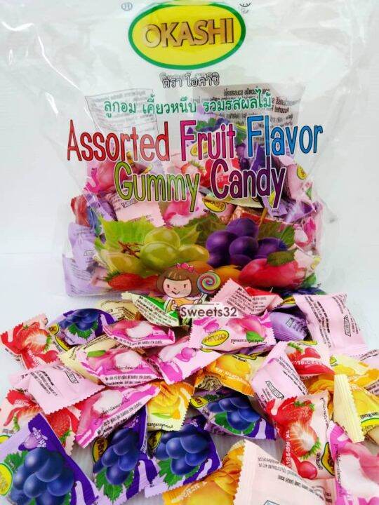 1kg OKASHI Assorted Fruit Flavor Gummy Candy HALAL (100pcs +/-) | Lazada