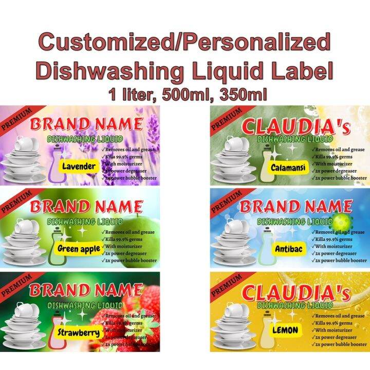 Customized Sticker Label for Dishwashing Liquid 1Liter 500ml | Lazada PH