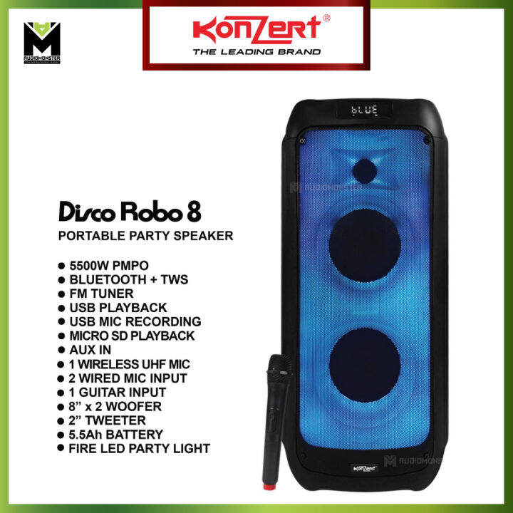 Konzert Disco Robo 8 5500W PMPO Portable Party Speaker | Lazada PH