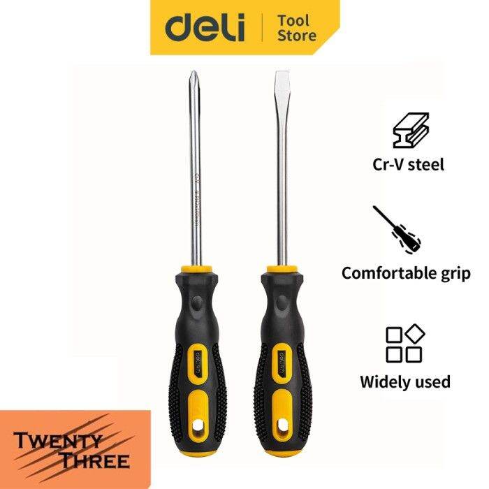 Deli Screwdriver Set Obeng 2 Pcs Plus Minus Alat Perkakas DL260002B ...