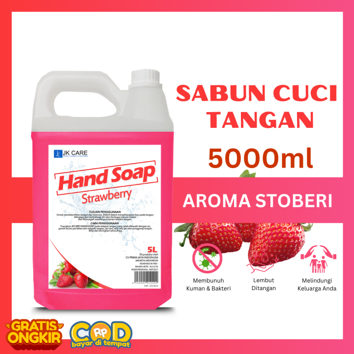 Sabun Cuci Tangan Strawberry 5 LIter Premium Anti Kuman dan Bakteri ...