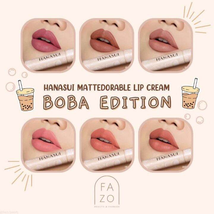 Hanasui Mattedorable Lip Cream BOBA Edition | Lazada Indonesia