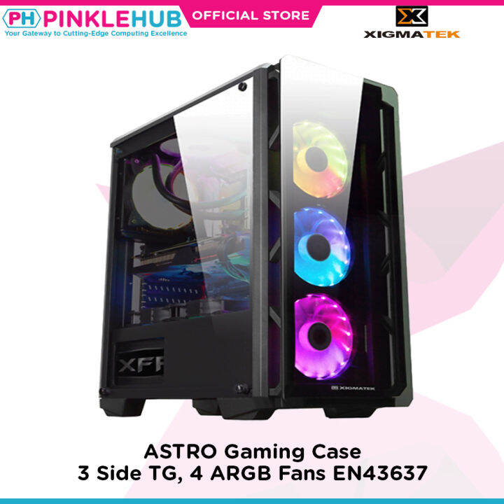 PinkleHub | XIGMATEK ASTRO, 3 Side Tempered Glass Full Windows, 4 ARGB ...