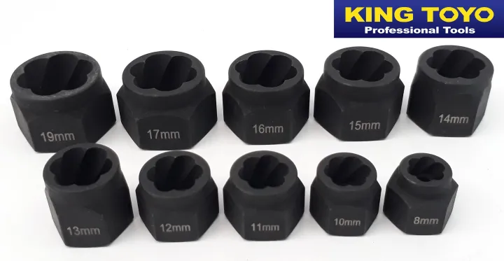 King Toyo Industrial Heavy Duty Hexangular Spiral Socket Set, Removing ...