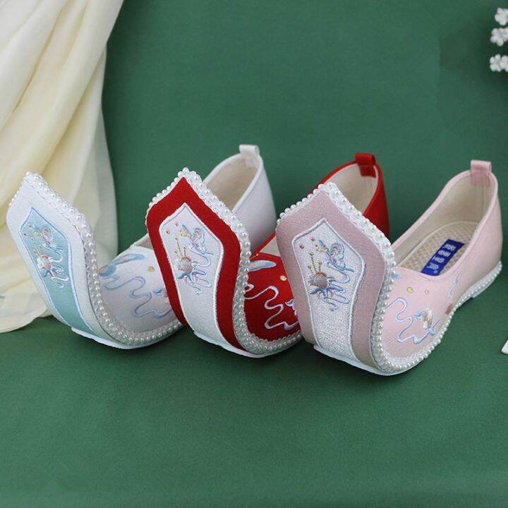 Cocked Hanfu Shoes For Women Inside Heighten Princess Embroidered Shoes ...