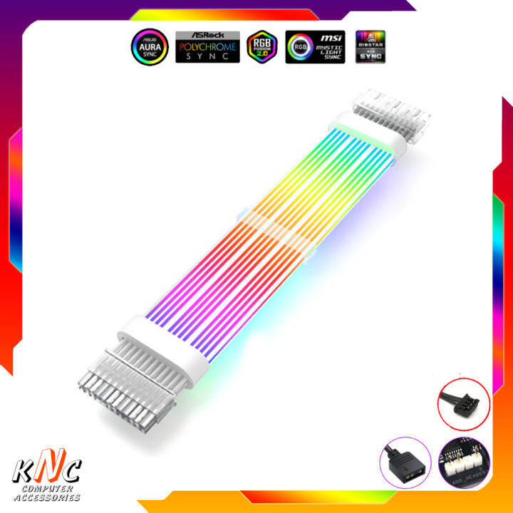 Dây Nguồn Nối Dài 24Pin Mainboard Led 5v ARGB PSU EXTENSION Sáng 4 Mặt ...