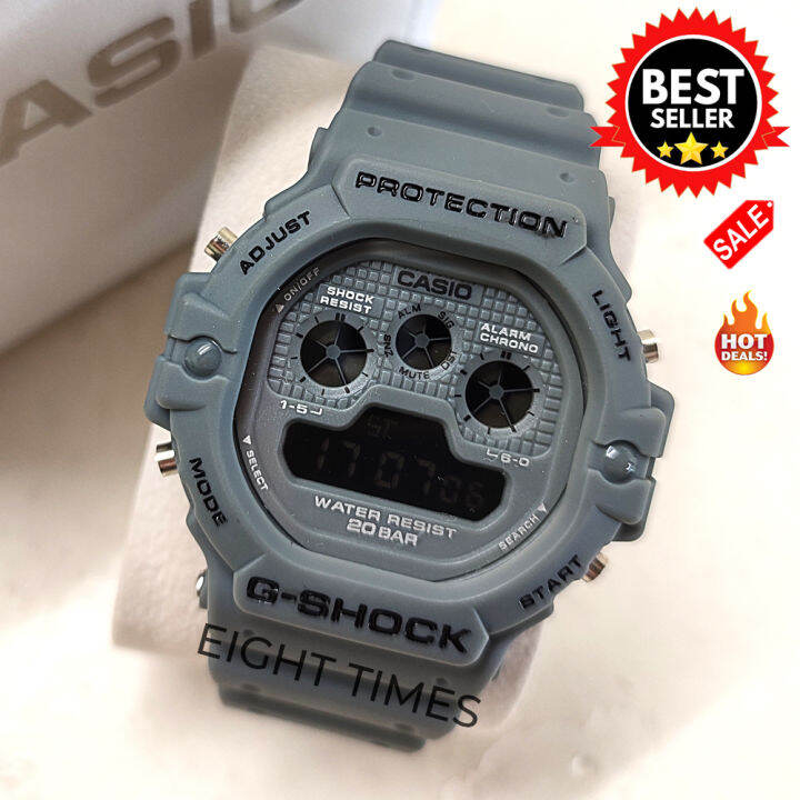 Casio HW Digital Movement All Grey Shock Resist Alarm Chrono Resin ...