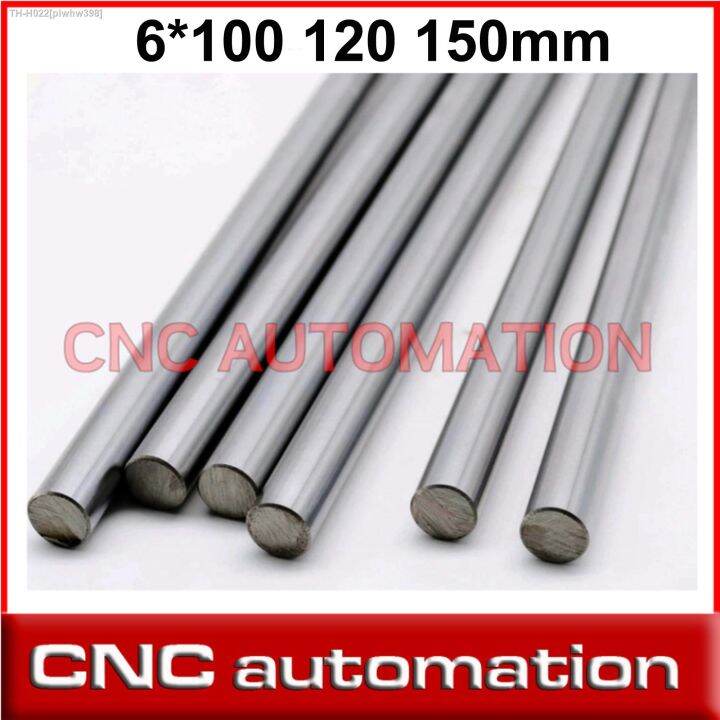 2pcs Axis Smooth Rods 6mm 100 120 150 Linear Shaft Chrome Plated Motion ...