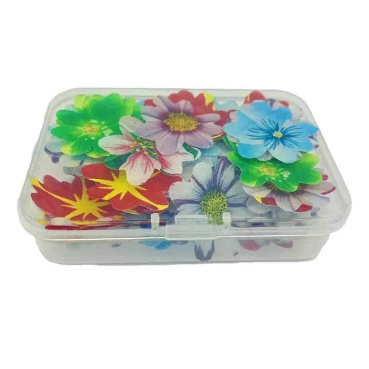 120pcs Edible Flowers Cake Toppers for Happy Birthday Wedding Edible ...