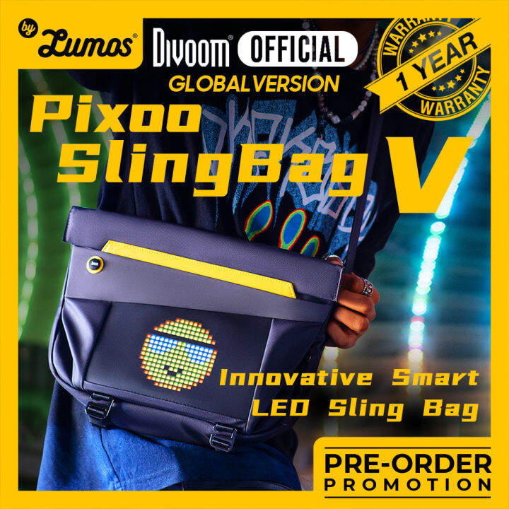 [READY STOCK] Divoom Pixoo Sling Bag V Global Version - Innovative Smart LED Pixoo SlingBag V ...