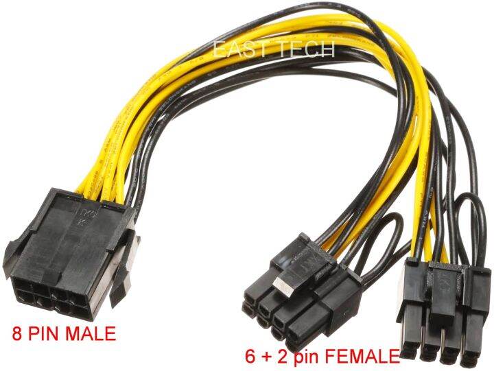 Mainboard 8 Pin to Double PCI-E PCI Express 8Pin(6Pin+2Pin) Y Splitter Cable For Display card ...