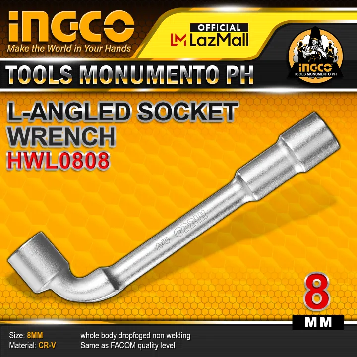 INGCO L-Angled Socket Wrench (8-19 mm) CALOOCAN TOOLS | Lazada PH