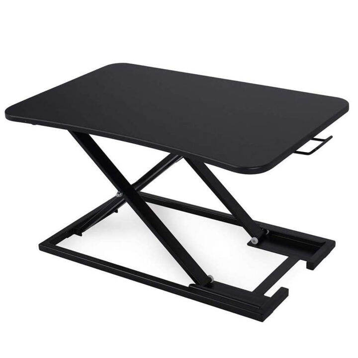 Adjustable Slim Sit Stand Work Desk Table With Curve - Black | Lazada PH