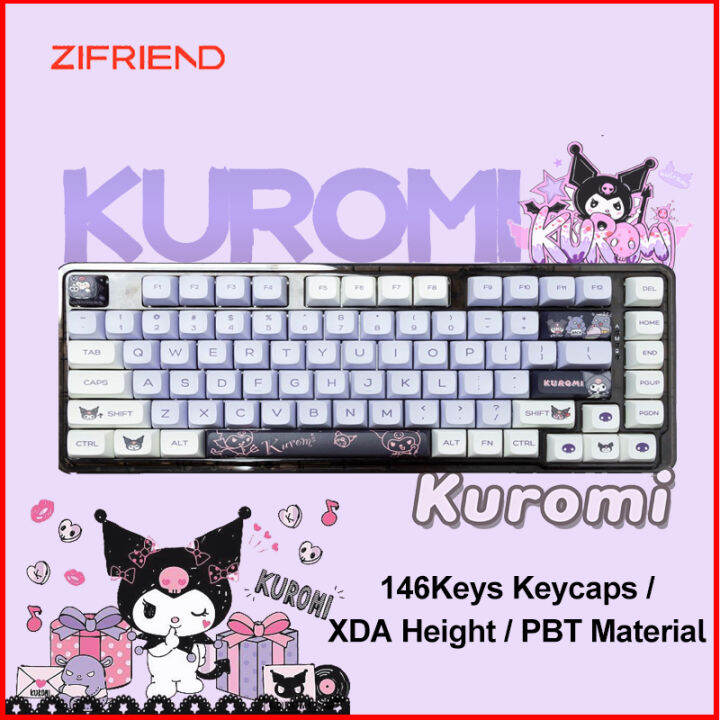 Zifriend Kuromi 146 Key XDA Profile PBT Dye-sublimated Keycaps Set Mechanical Keyboard Keycaps ...