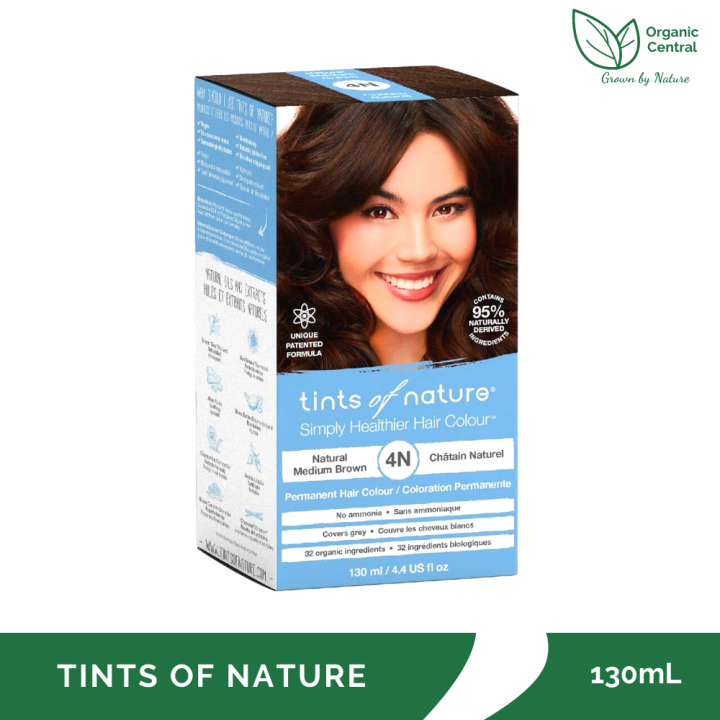 Tints of Nature 4N Natural Medium Brown Permanent Hair Dye 130mL ...