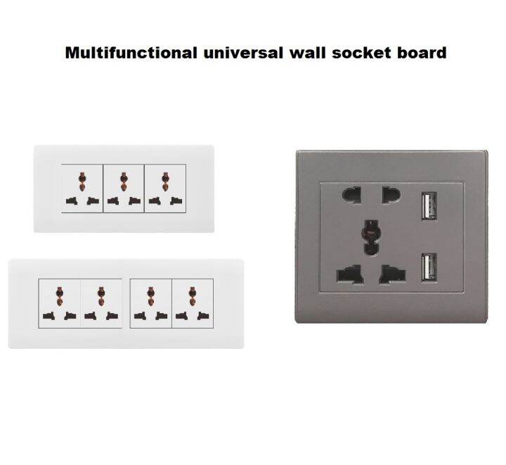 Multifunctional universal wall socket board 2.1A Dual USB Wall Charger ...