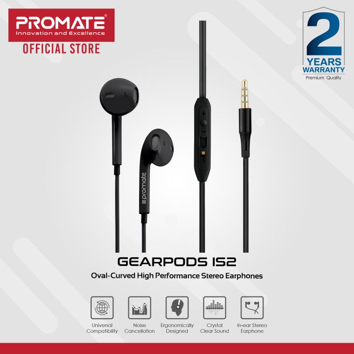 Promate Gearpod-IS2 In-Ear Stereo Earphone Ergonomically Designed 3.5mm ...