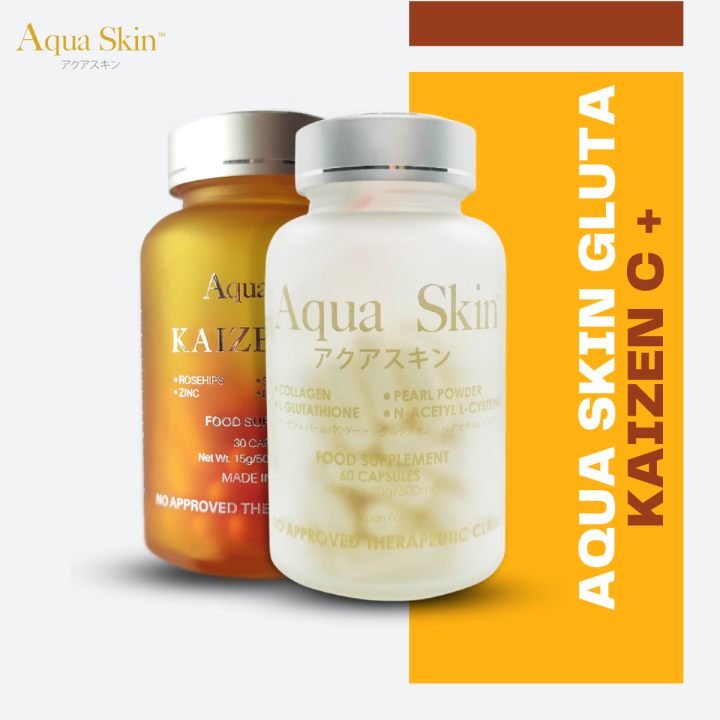 Aqua Skin Glutathione Gluta Caps Kaizen C Viatmin C Collagen NAC Gluta ...
