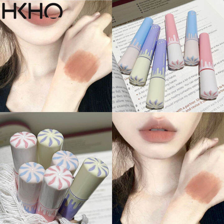 HKHO Ice-cream Cone Lip Mud Whitening Velvet Matte Lip Mud Long Lasting ...