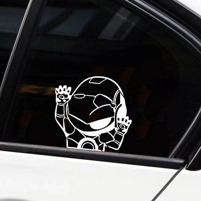 Sticker mobil ironman chibi nempel dikaca keren untuk kaca bumper ...