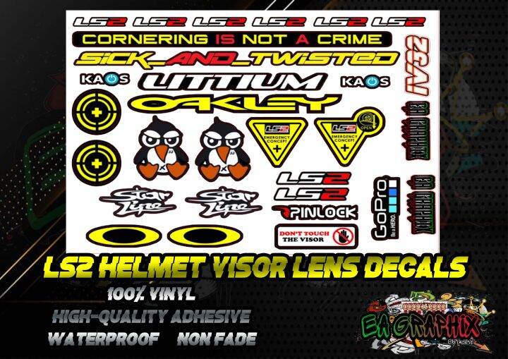 HELMET VISOR LENS STICKER SET DECALS ( LS2 ) | Lazada PH