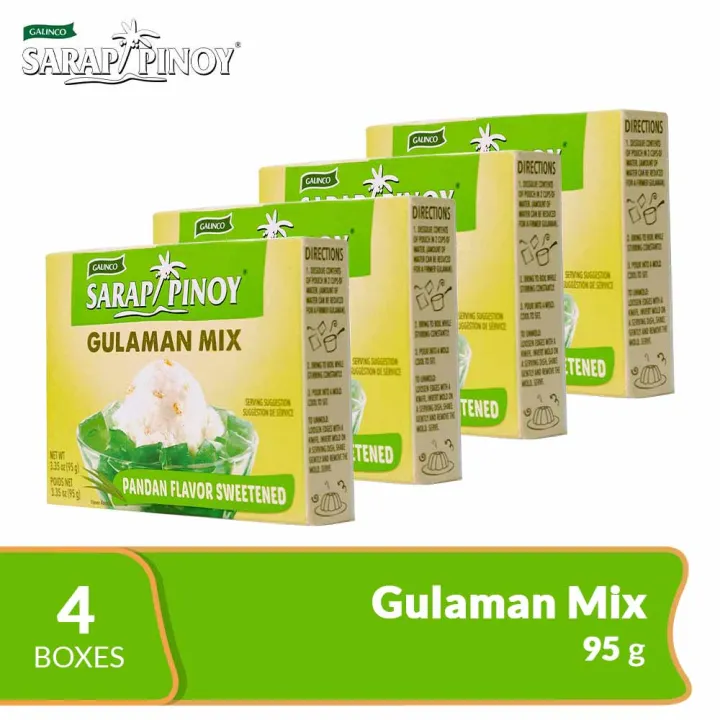 GALINCO Sarap Pinoy Gulaman Pandan Flavor Mix 95g Value Pack (4 Boxes ...