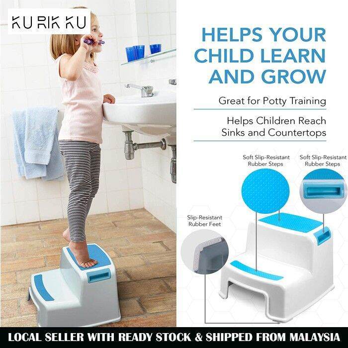 Thick Plastic 2 Step Stool Kid Toddler Stool Toilet Potty Training ...
