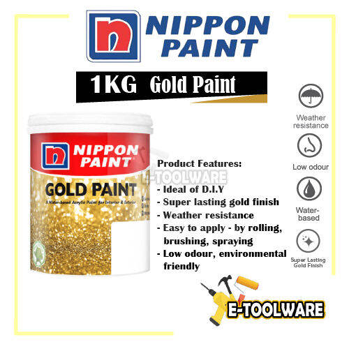 1kg Nippon Gold Paint Acrylic Paint Water Based Interior & Exterior ...
