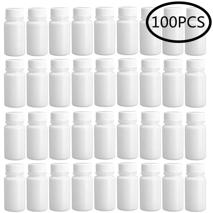[HOT W] 100pcs 10ml Empty Medical Plastic Bottles with Lids Refillable ...